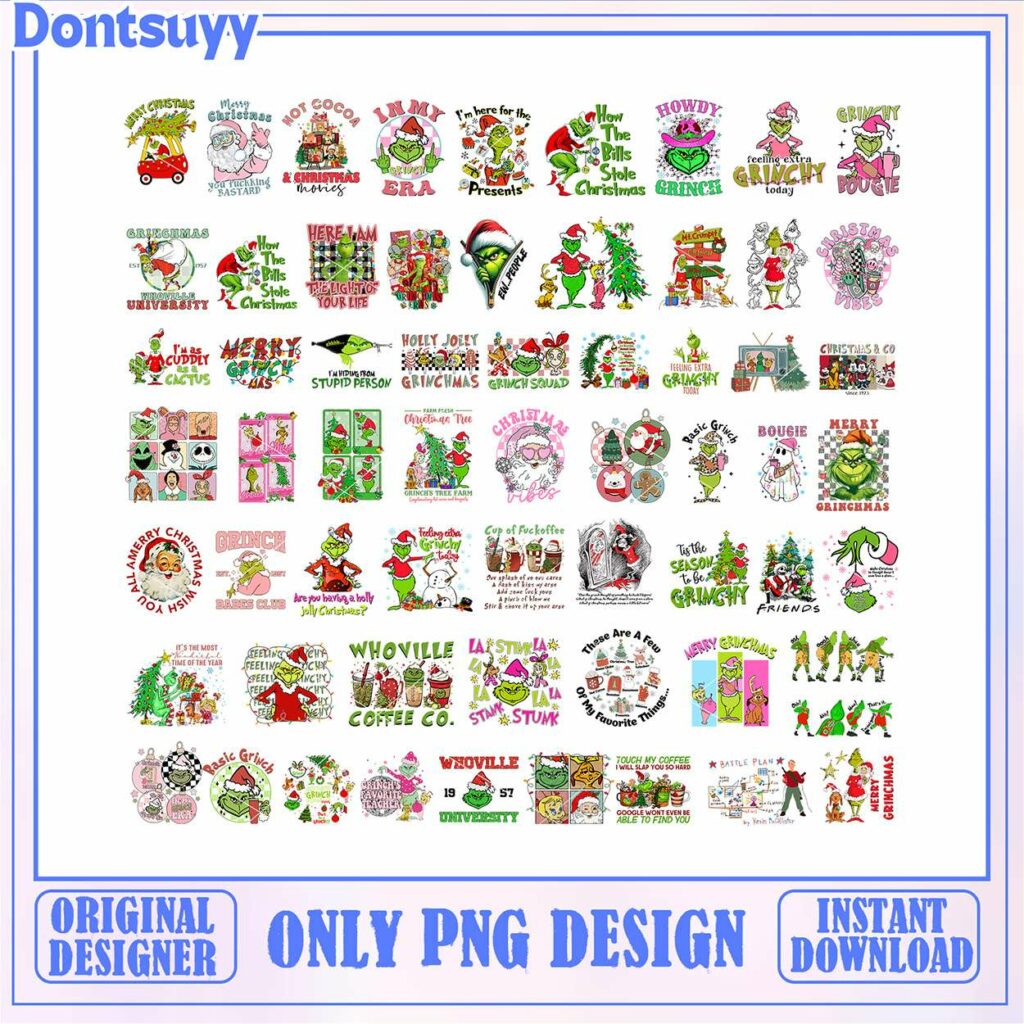 Pink howdy grinch christmas png bundle, pink christmas png, grinch christmas png - High-quality ...