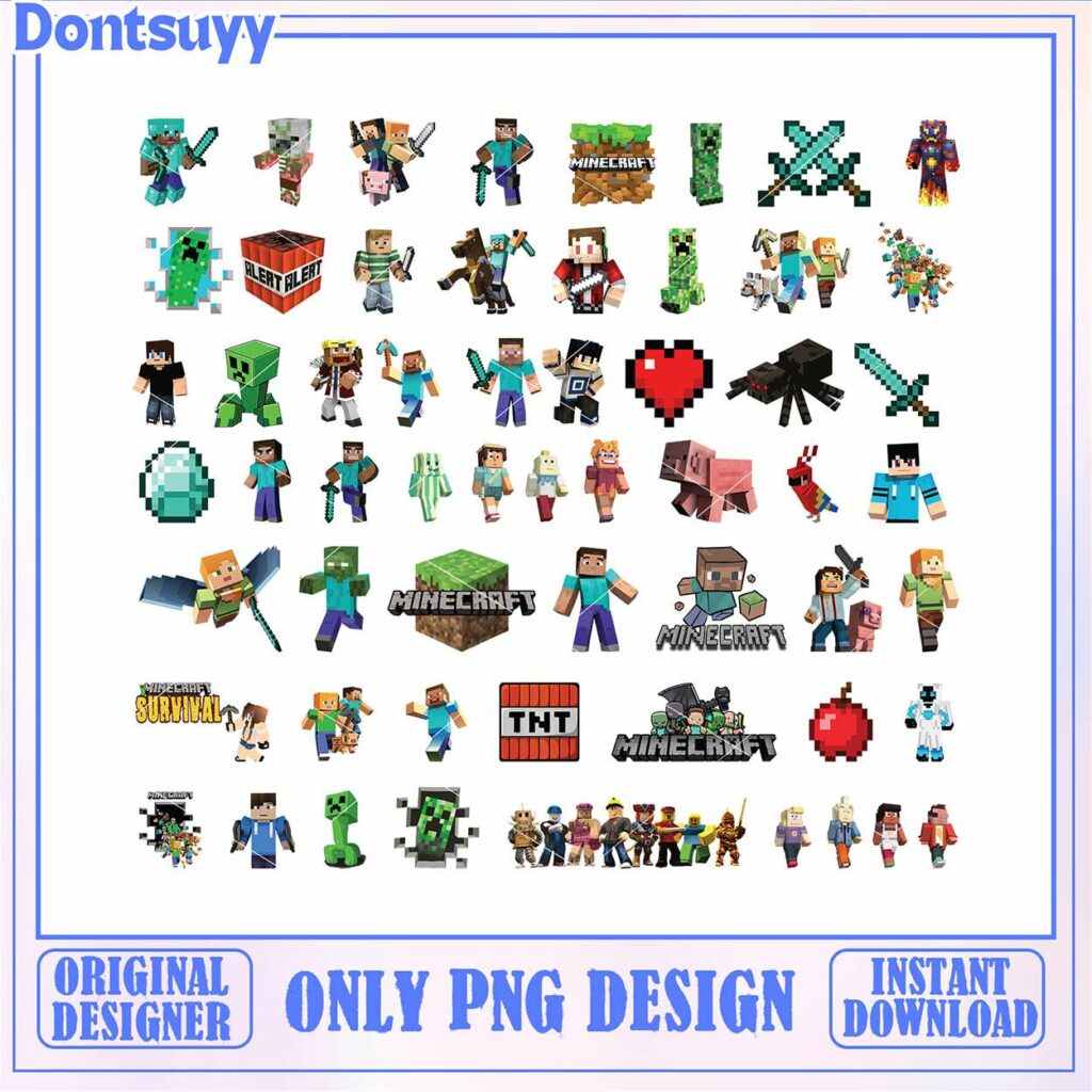 Minecraft characters png bundle, minecraft character toys png ...