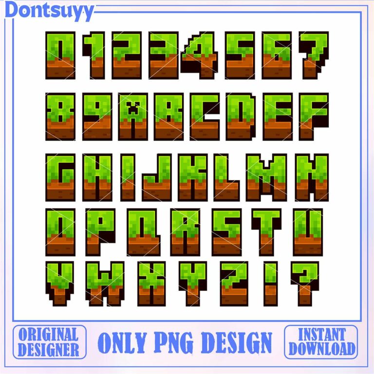 Minecraft game font png bundle, minecraft character toys png, minecraft ...