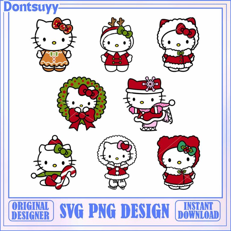Hello kitty christmas vibes svg bundle, hello kitty svg, hello kitty ...