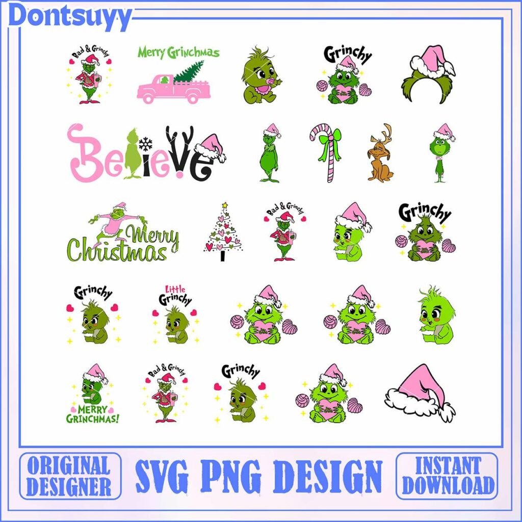 Baby grinch merry christmas svg bundle, baby grinch svg, grinch christmas svg - High-quality SVG ...