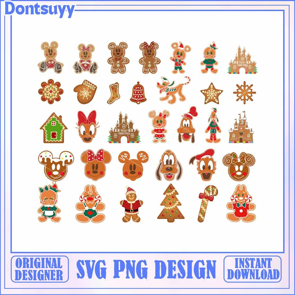 Mickey friends gingerbread svg bundle, mickey gingerbread svg - High ...