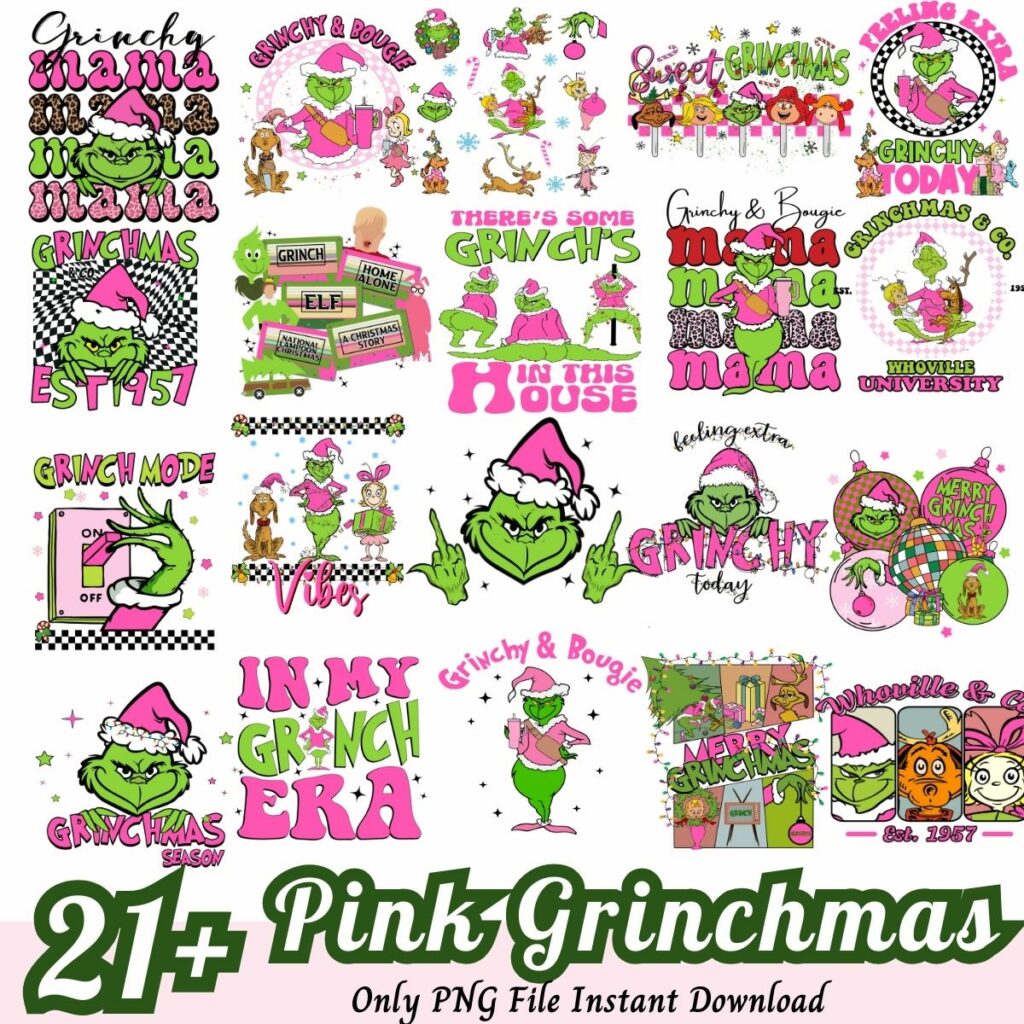 Pink Boujee Grinch coffee png bundle, grinch coffee png, pink grinch png - High-quality SVG and ...