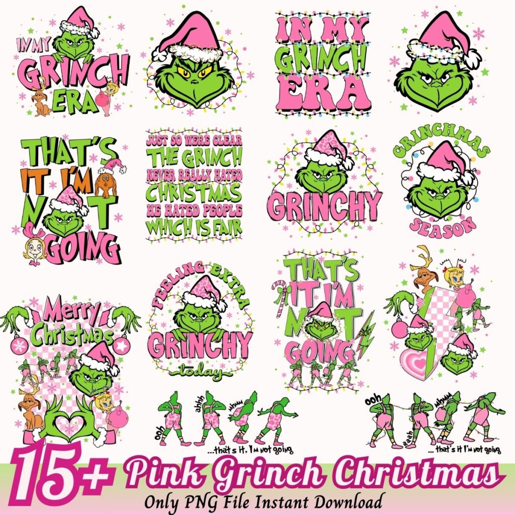 In Pink Grinch Christmas Era png bundle, in my grinch era png - High-quality SVG and PNG files ...