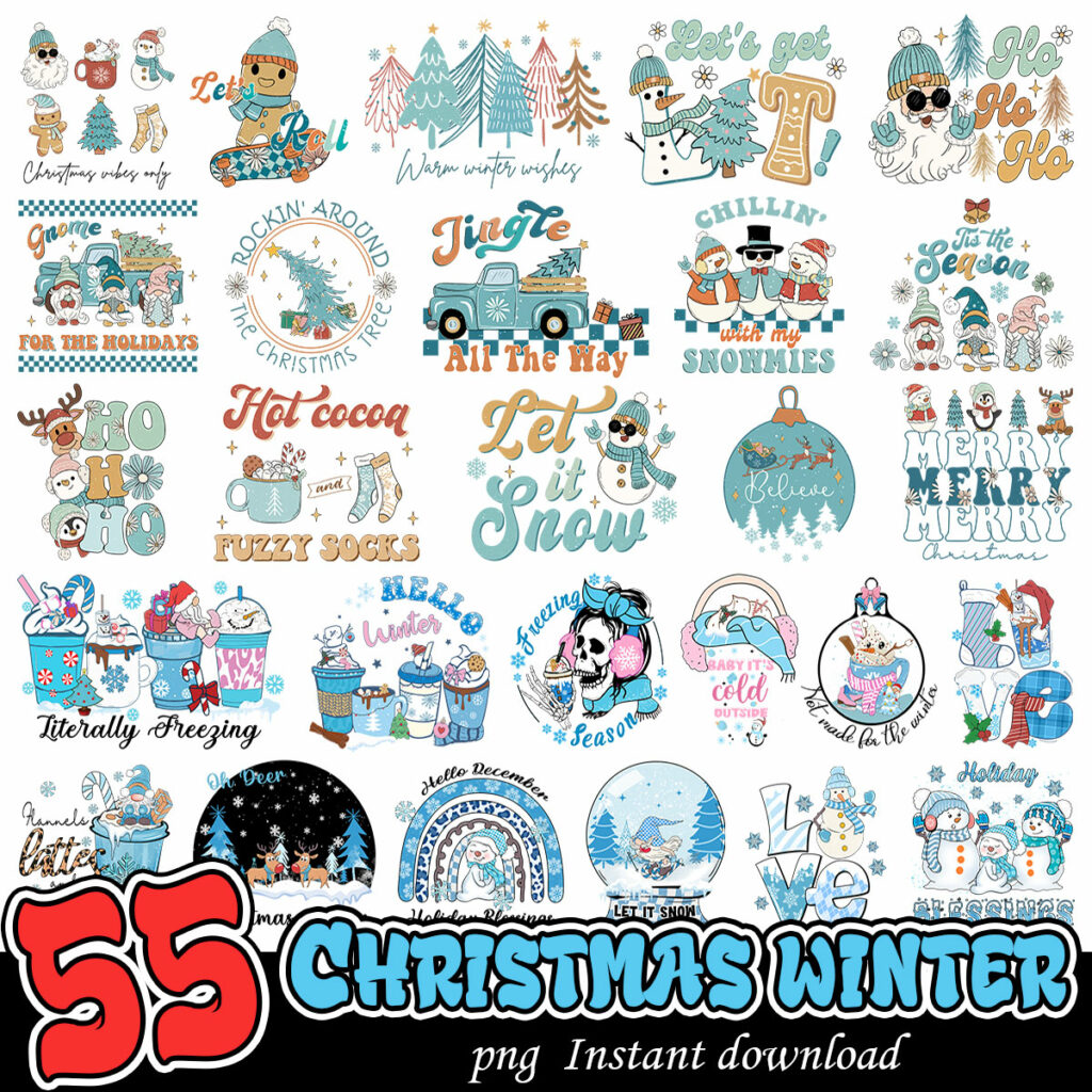 Christmas winter tis the season png bundle, tis the season christmas ...