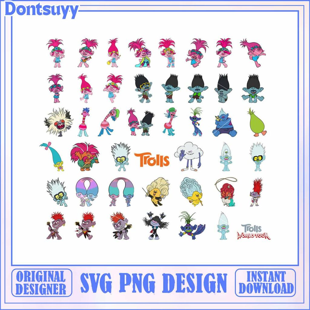 Troll disney characters svg bundle, trolls characters svg - High ...