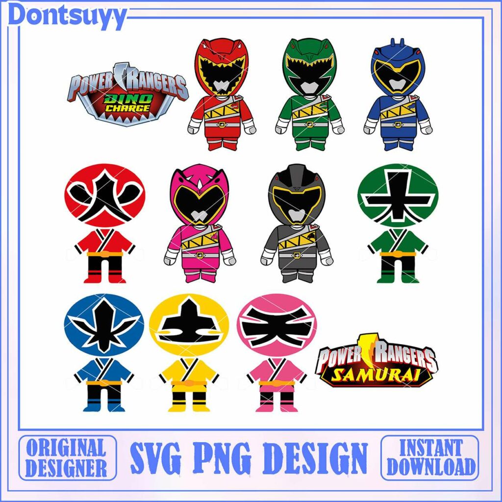 Power rangers chibi svg bundle, power rangers svg, power of rangers svg ...