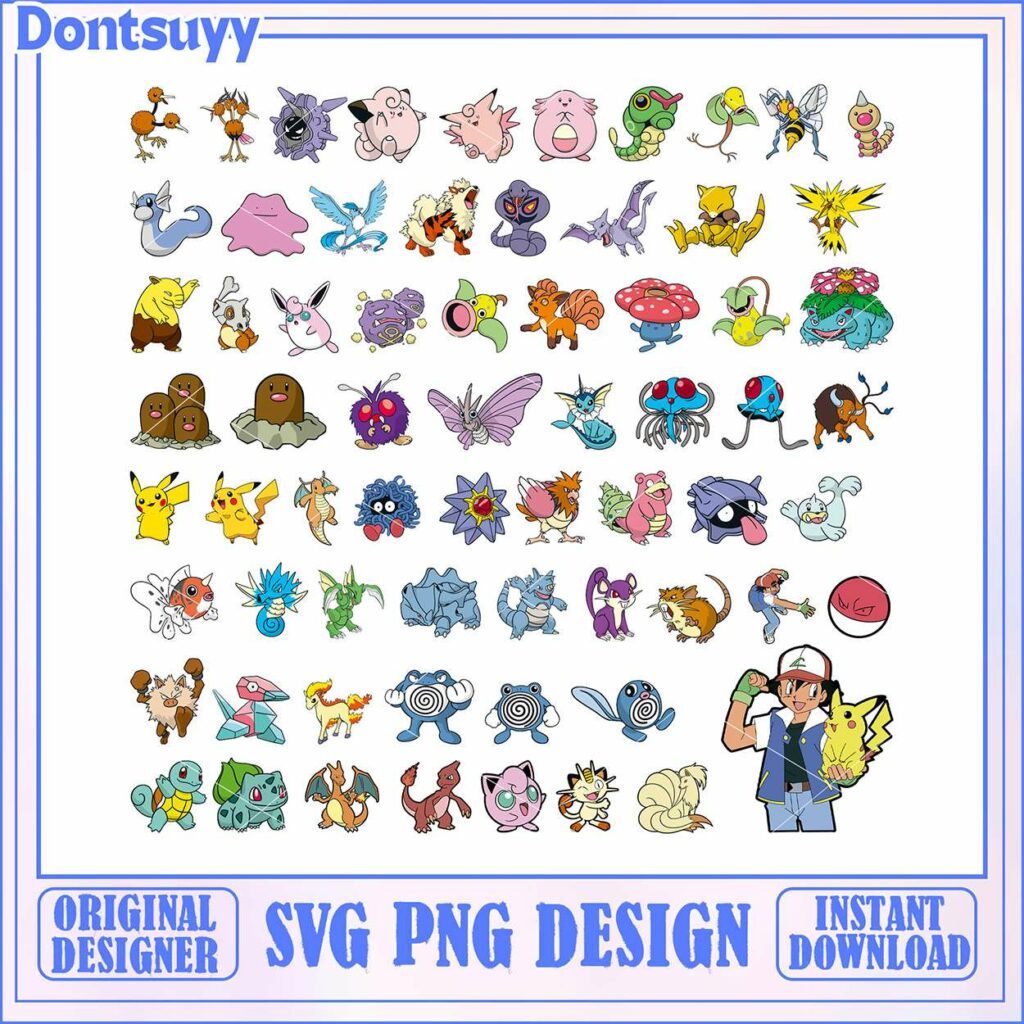 Pokemon characters cartoon svg bundle, pokemon characters svg - High ...