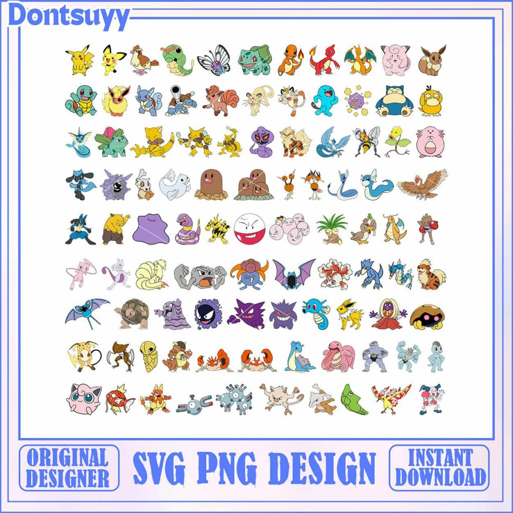 Characters in pokemon svg bundle, pokemon characters svg - High-quality ...