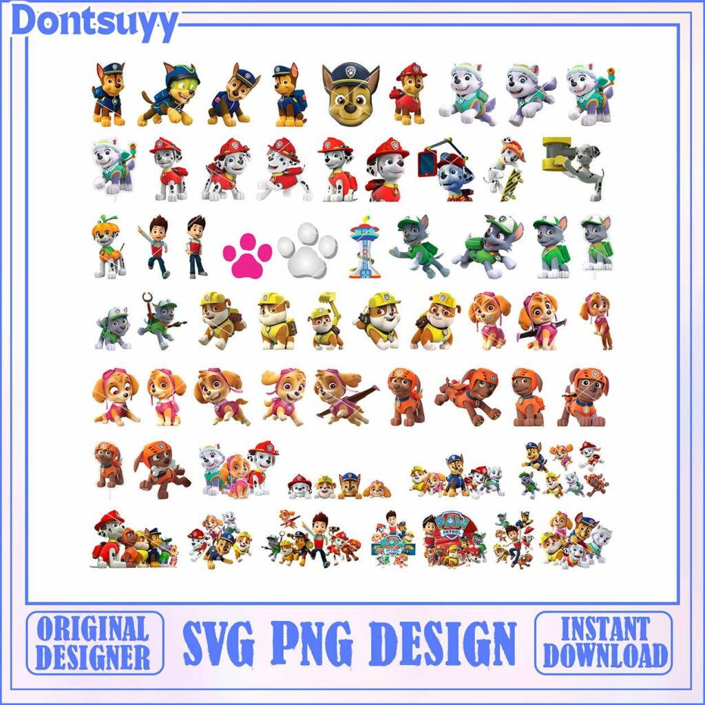 Paw patrol dog characters svg bundle, paw patrol characters svg - High ...