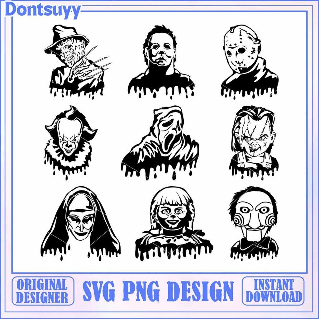 Horror movies characters silhouette svg bundle, Horror movies svg ...