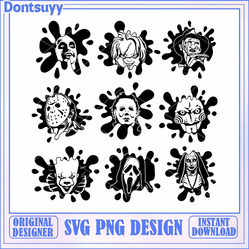 Horror movies blood silhouette svg bundle, Horror movies svg, halloween ...