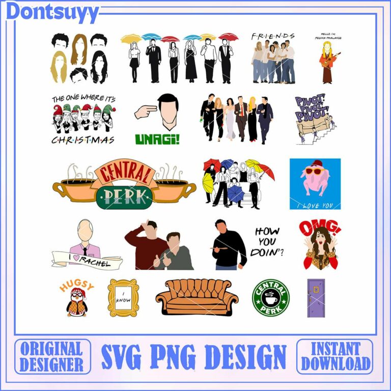 Friends tv show cartoon svg bundle, Friends tv show svg - High-quality SVG and PNG files for ...