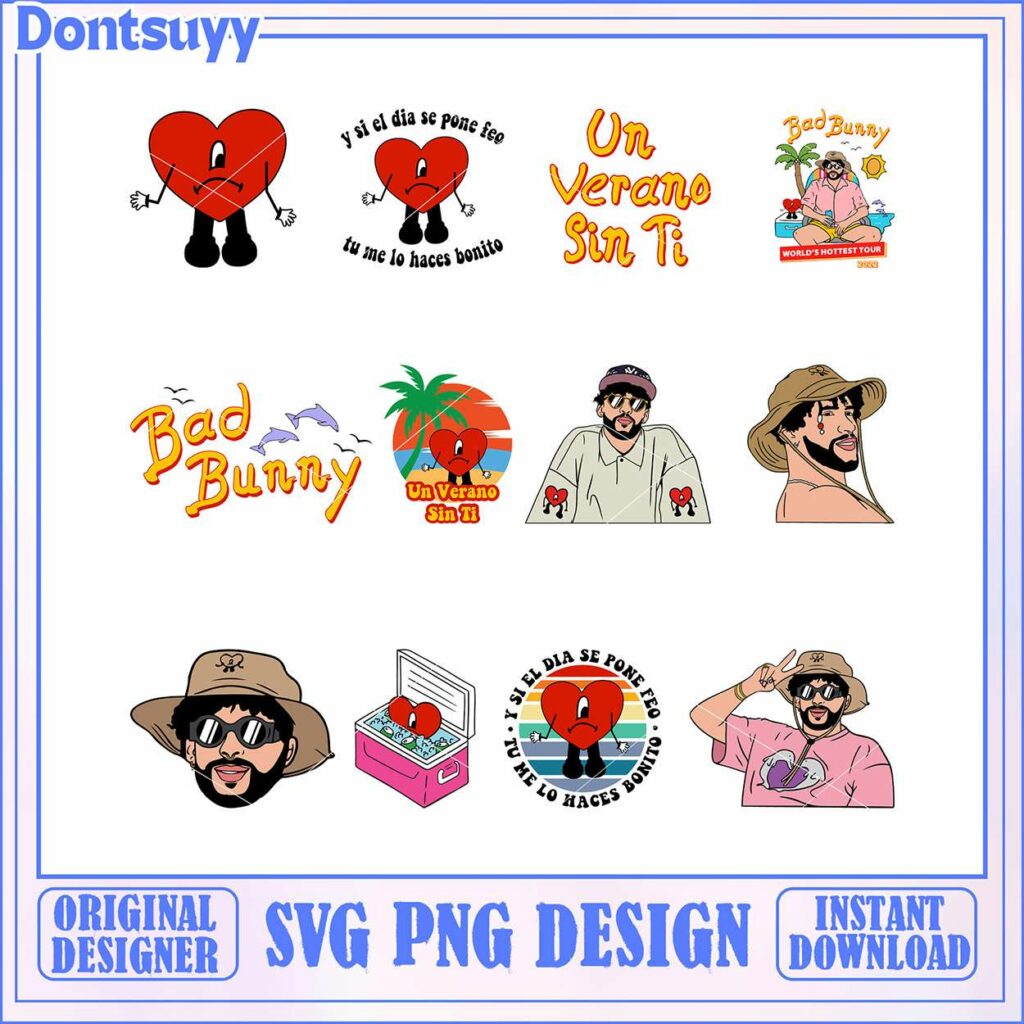 Bad bunny love svg bundle design, bad bunny movie svg, bad bunnies svg ...