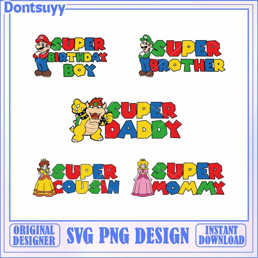 Supper mario birthday boy svg bundle, super mario svg, mario bros svg ...