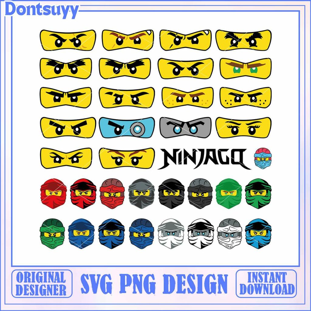Lego ninjago head svg bundle, lego ninjago svg, lego ninjago movie svg ...