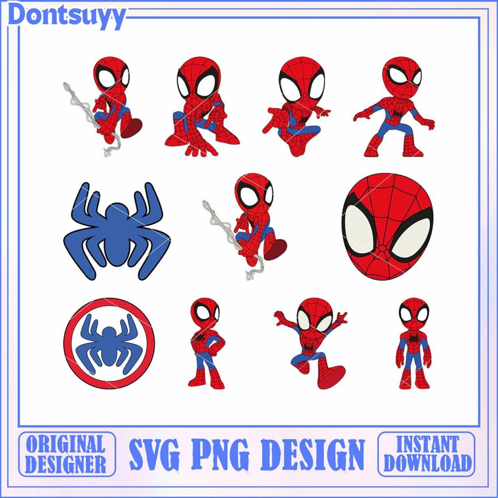 Spiderman chibi spider svg bundle, Spiderman chibi svg, spiderman svg ...