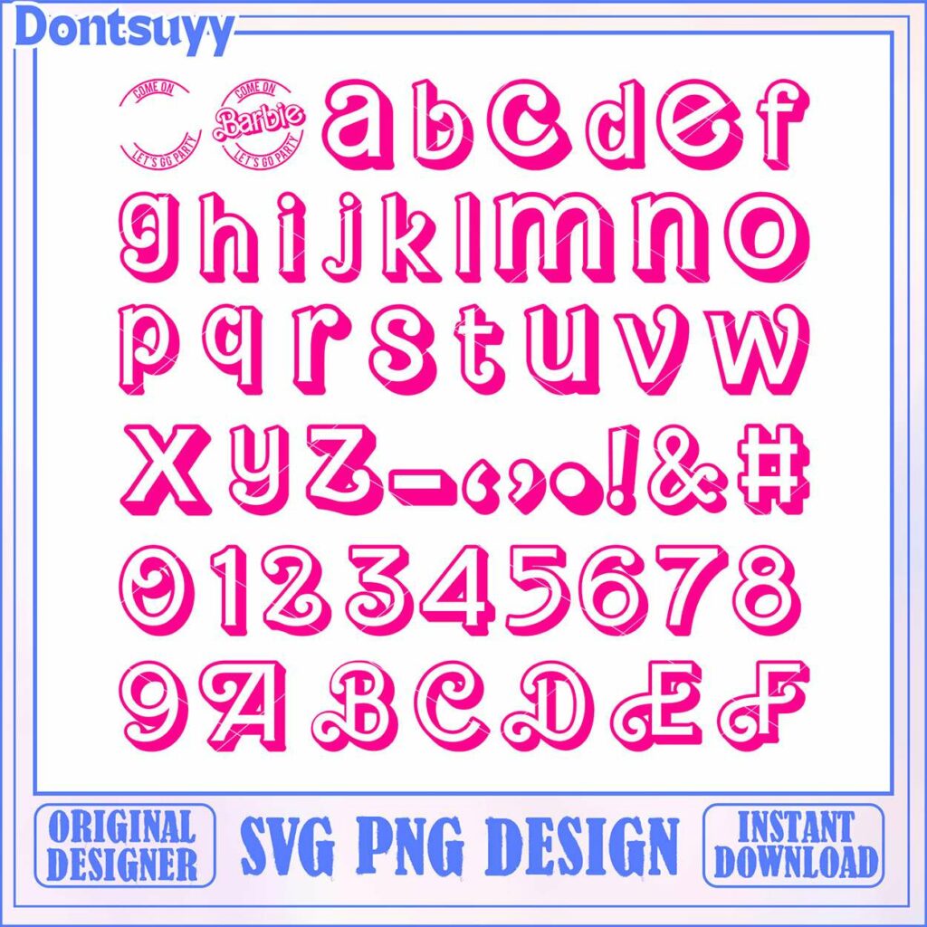 Barbie doll alphabet svg bundle, barbie doll svg, barbie cartoon show ...