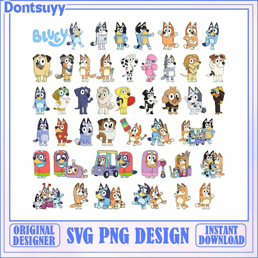 Dog bluey and friends cartoon svg bundle, bluey and friends svg - High ...