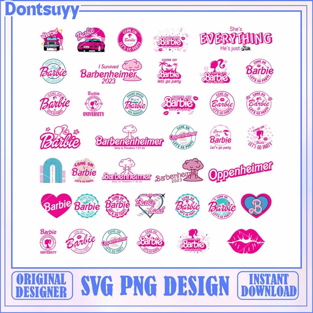 Barbie doll pink vibes svg bundle, barbie doll svg, pink barbie svg ...
