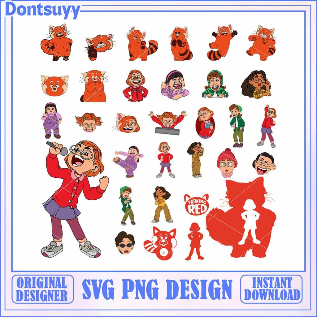 Turning red panda cliparts svg bundle, turning red svg - High-quality ...