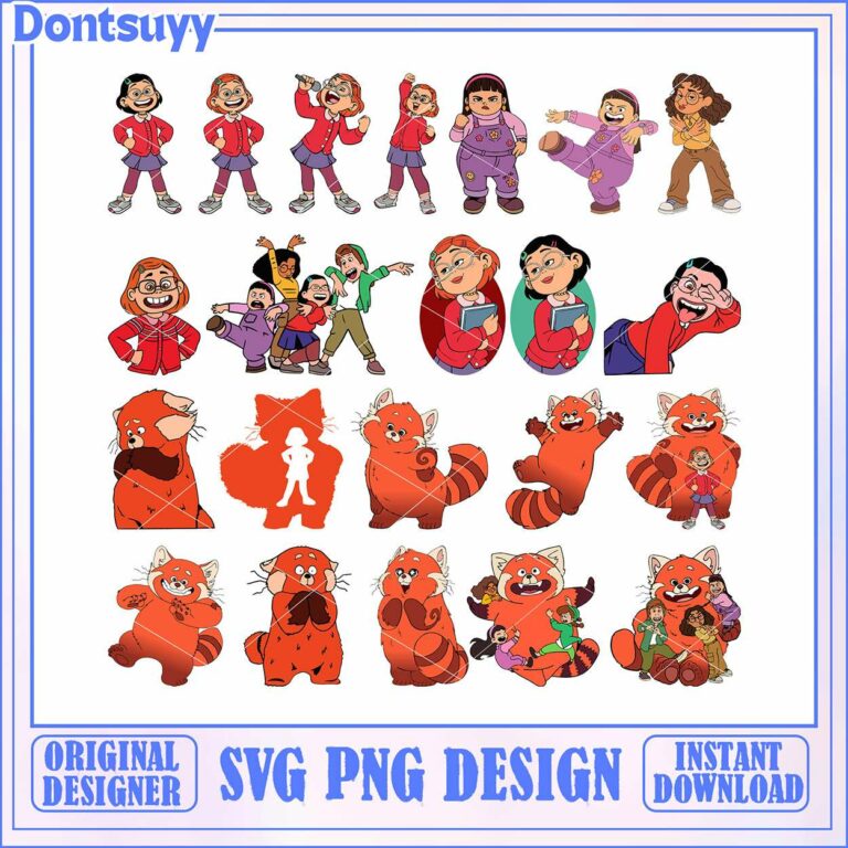 Disney Turning red cliparts svg bundle, turning red svg - High-quality ...