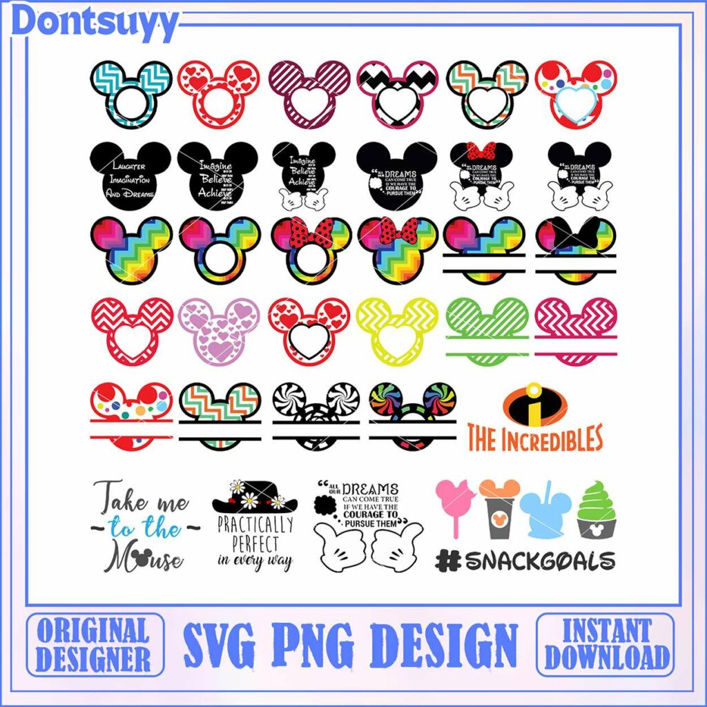 Mickey head color svg bundle, mickey mouse head svg - High-quality SVG ...