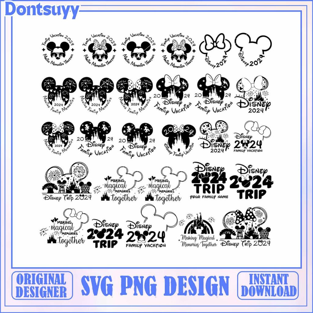 Mickey silhouette family trip svg bundle, mickey head svg, disney ...