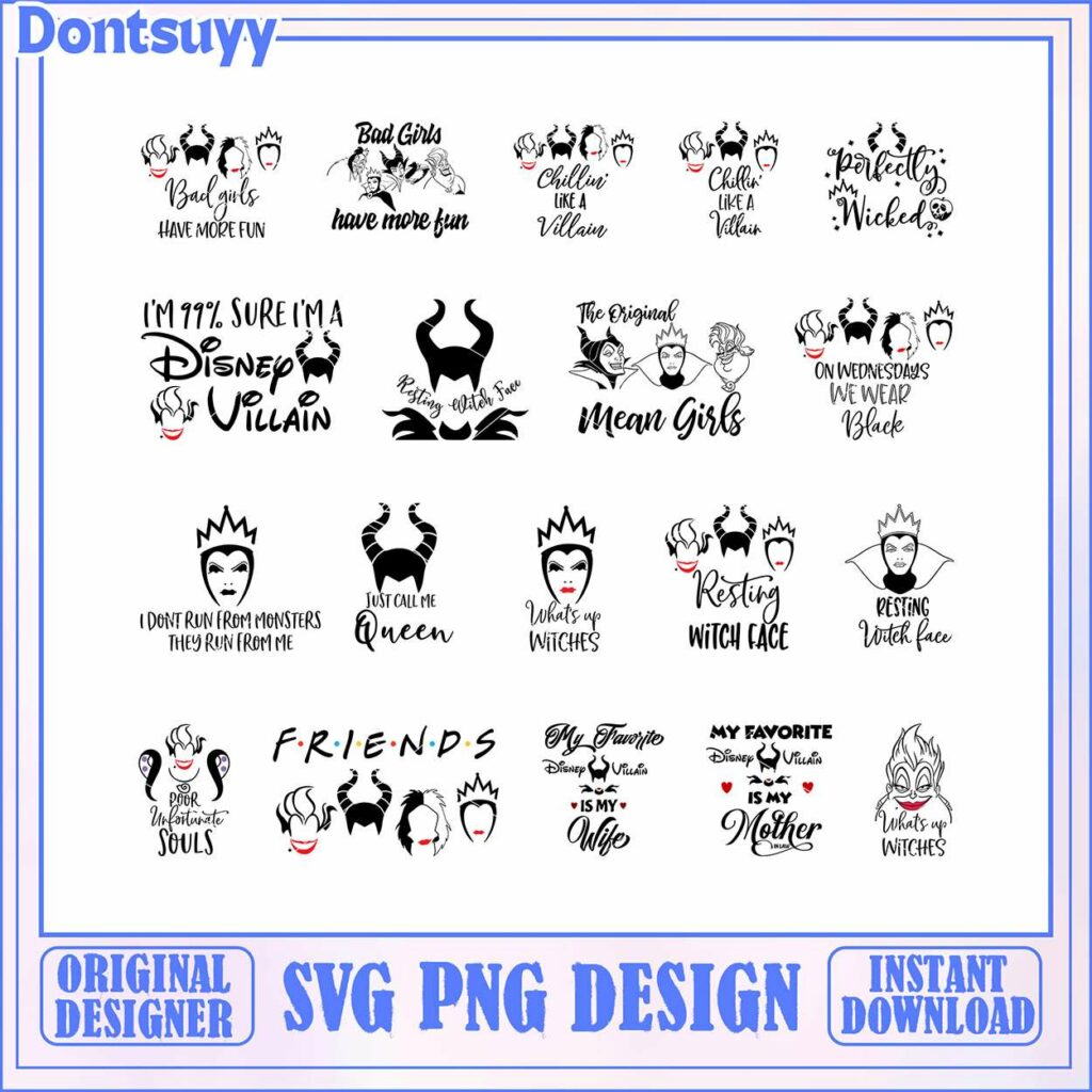 Disney the original mean girls svg bundle, disney villainous svg - High ...