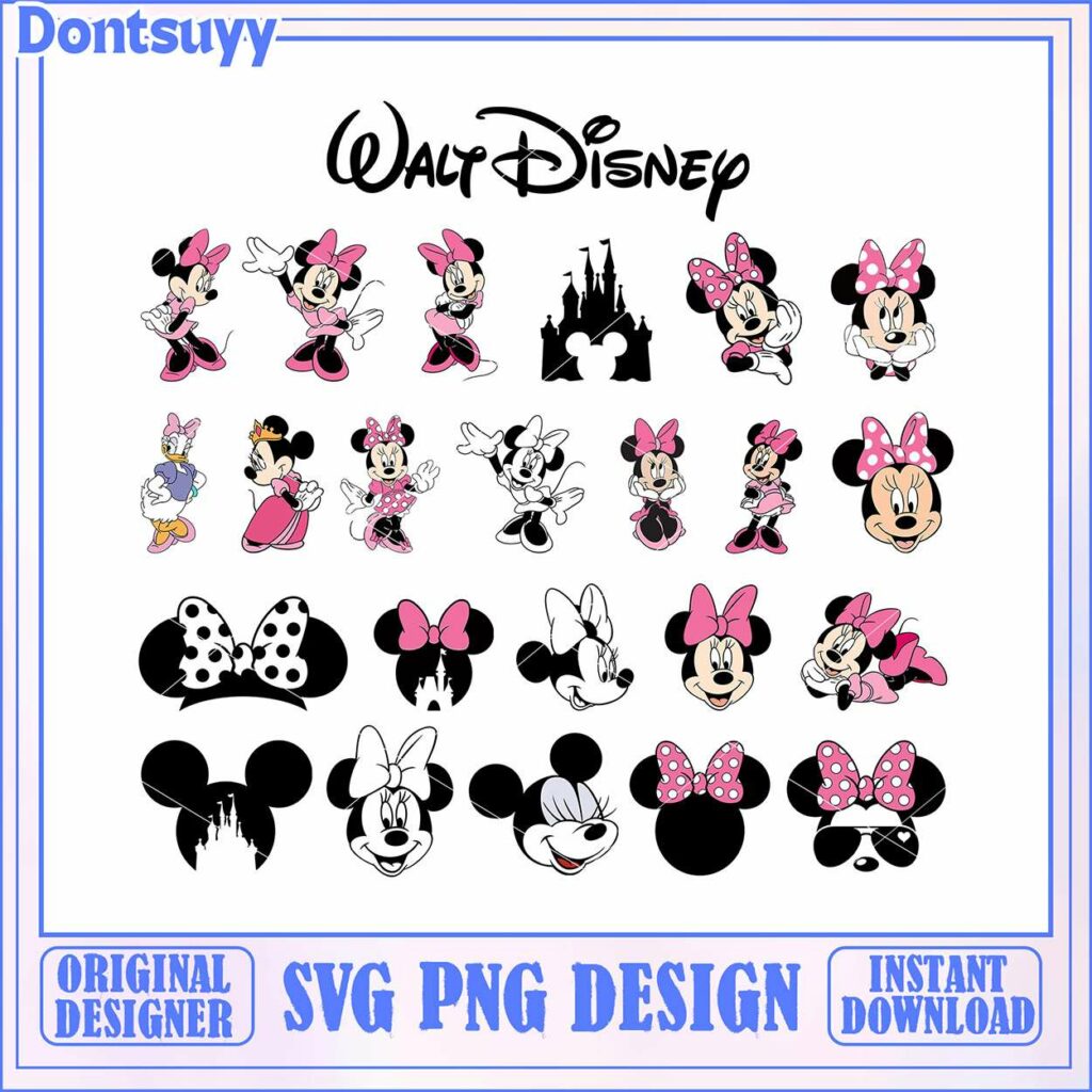 Minnie mouse pink disneybundle svg, walt disney movies svg, minnie ...