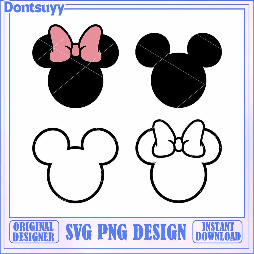 Minnie mouse head blank svg bundle, minnie mouse head svg - High ...