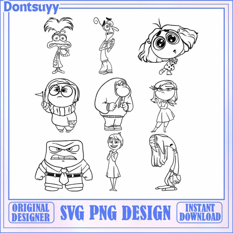 Inside Out 2 feels outline SVG bundle, inside out 2 emotion graph svg ...
