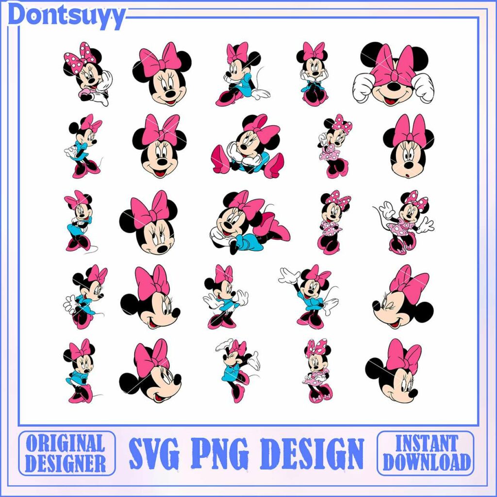 Minnie pink bow tie svg bundle, bow tie disney svg, disney minnie svg ...