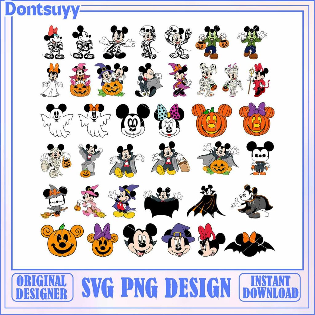 Mickey and minnie halloween vibes svg bundle, disney halloween svg ...