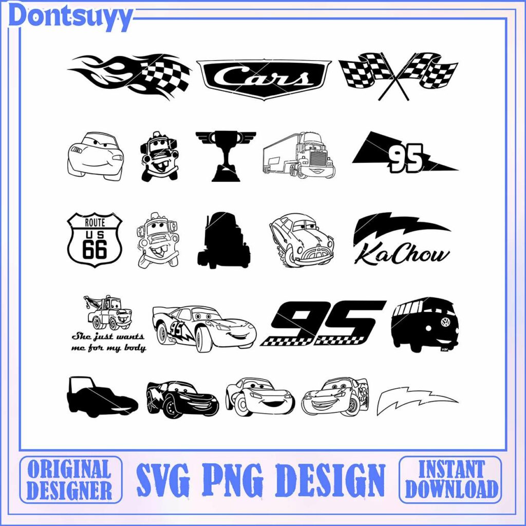 Car disney silhouette bundle svg, disney cars svg, disney and pixar ...