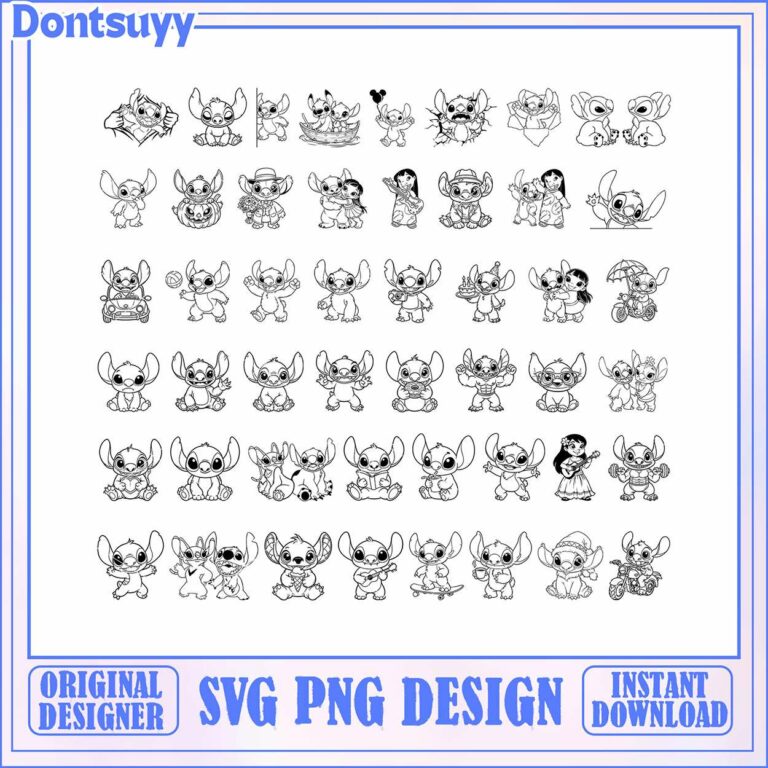 Disney Stitch and Lilo outline svg bundle, disney lilo and stitch svg ...