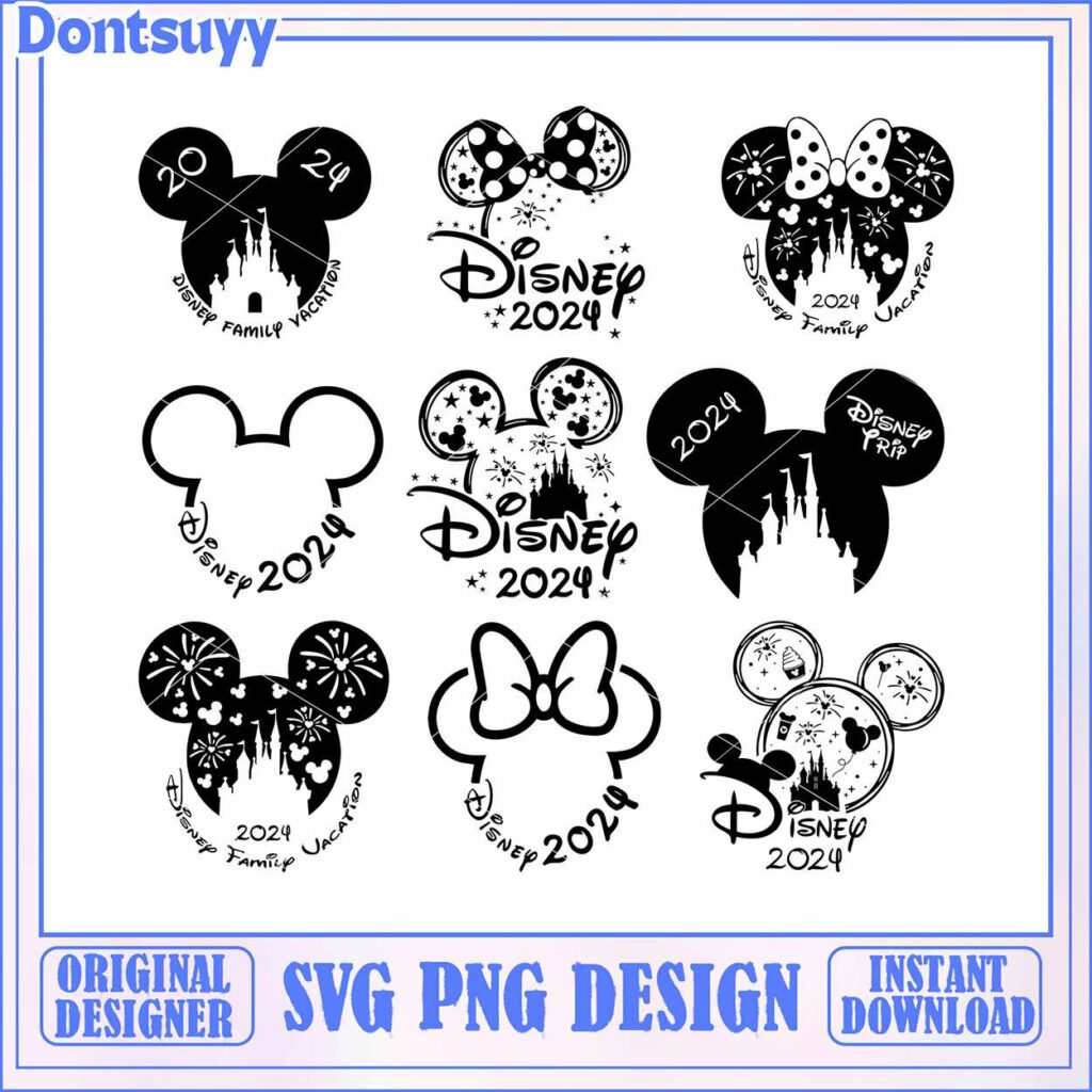 Mickey head Disneyland silhouette svg bundle, mickey mouse head svg ...