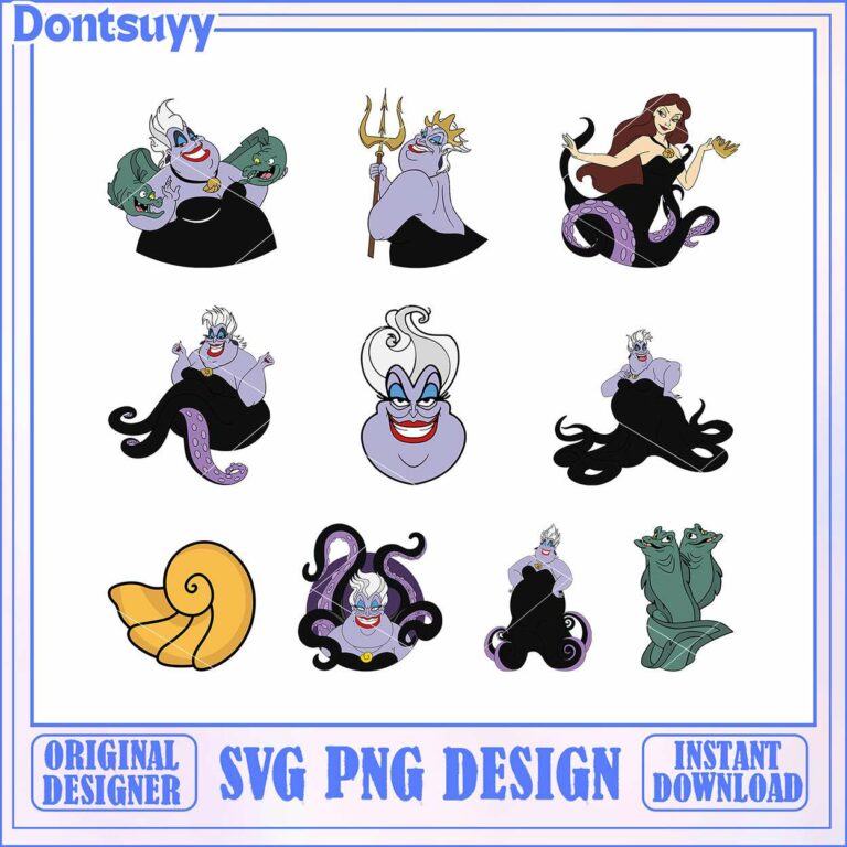 Disney Ursula villain bundle svg, ursula svg, ursula from disney svg ...