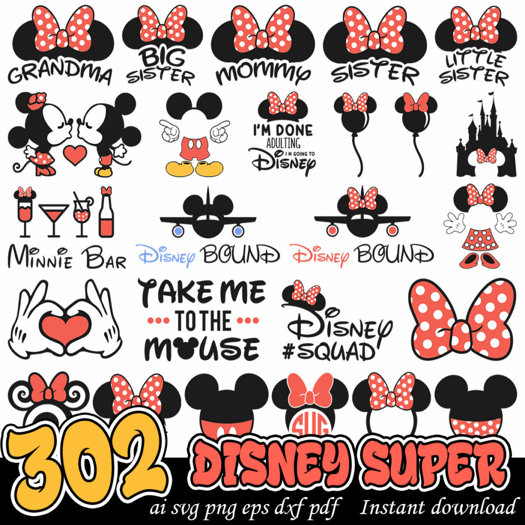 Disney supper minnie bundle svg, disney minnie svg, disney squad svg ...