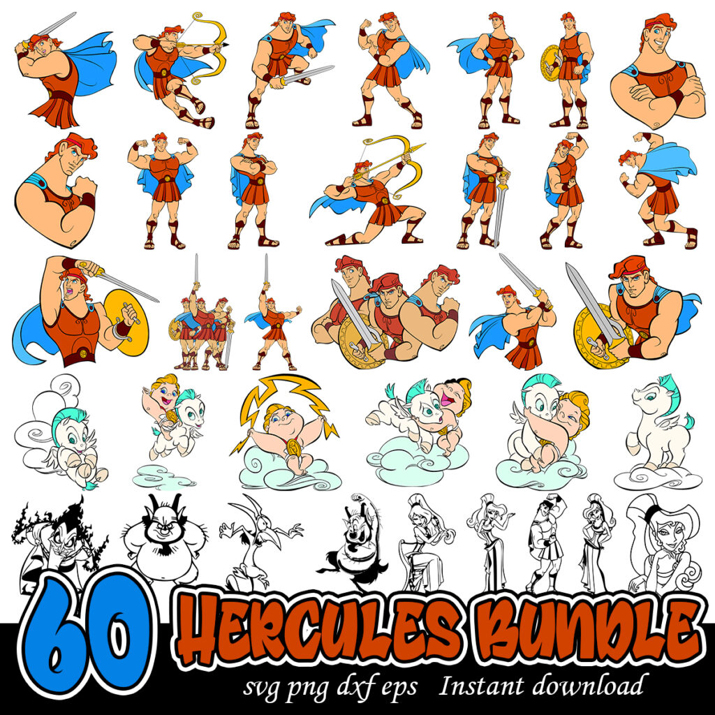 Hercules disney cartoon svg bundle, the legend of hercules svg - High ...