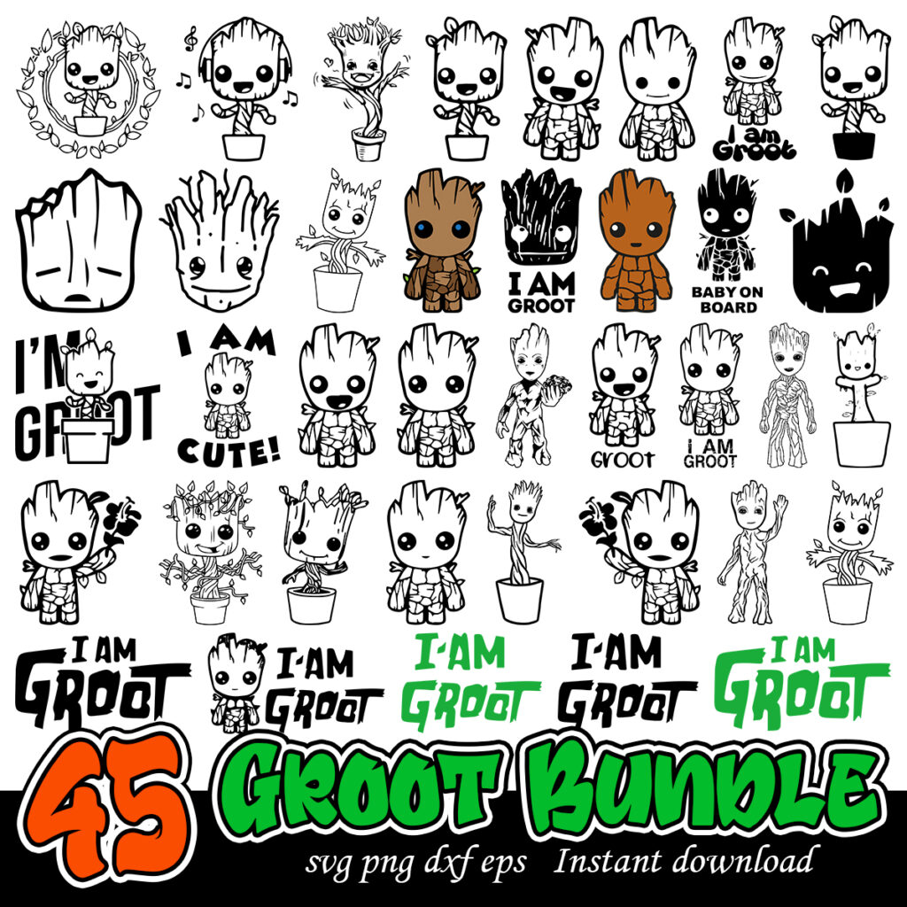 I am Groot outline svg bundle, groot shirt svg, marvel groot svg - High ...
