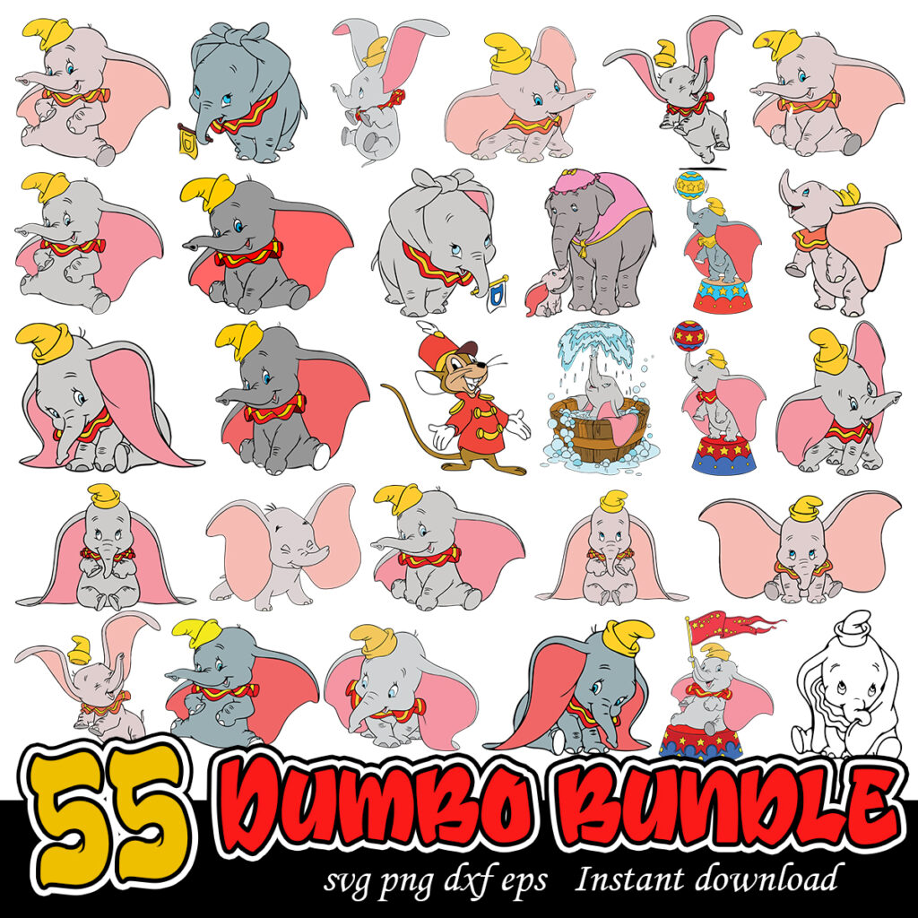 Dumbo elephant cartoon svg bundle, dumbo cartoon svg - High-quality SVG ...