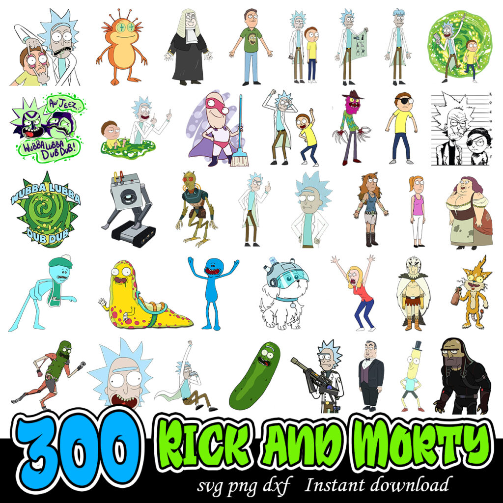 Rick and Morty cartoon figure svg bundle, rick and morty the anime svg ...