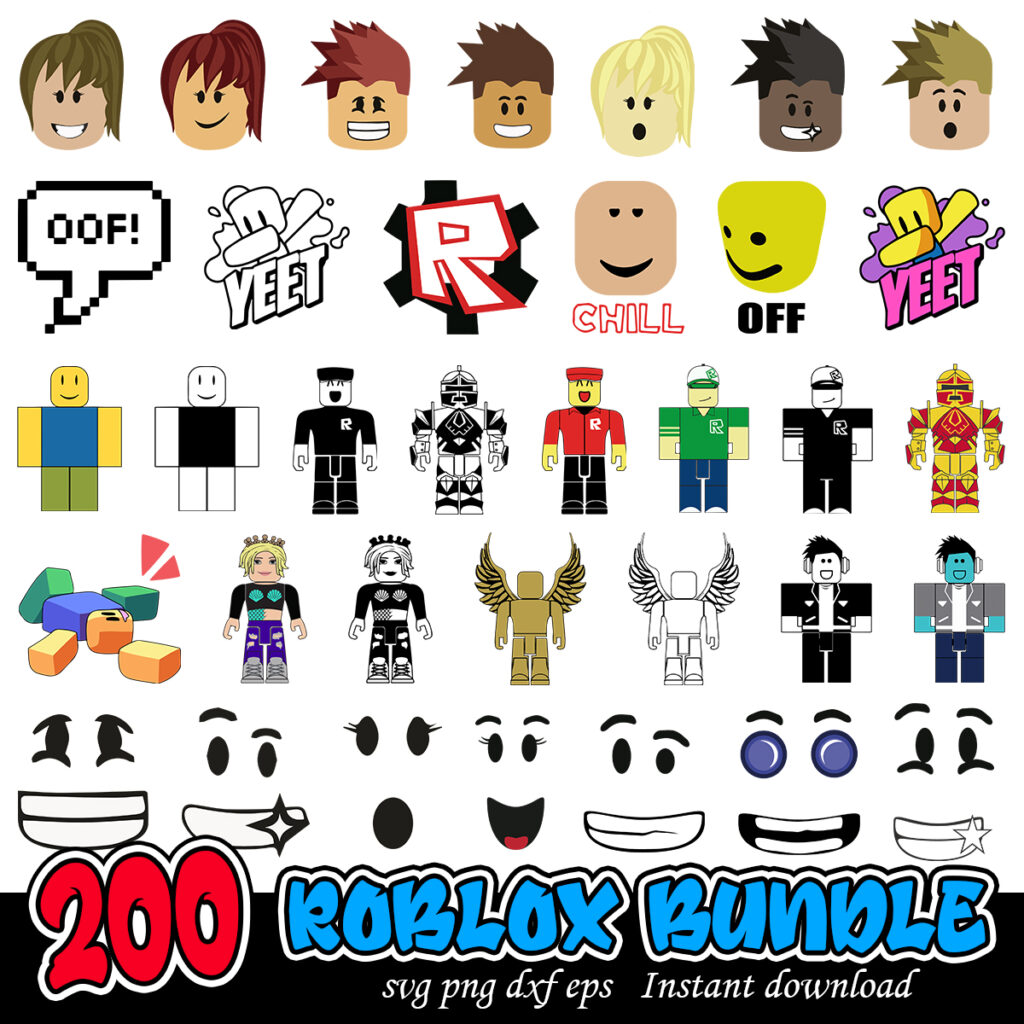 Roblox characters game svg bundle, roblox games svg, cartoon roblox svg ...