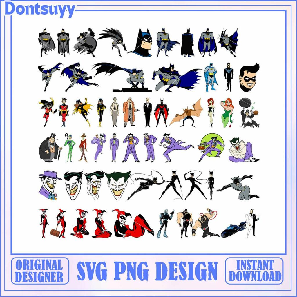 Batman characters cartoon svg bundle, the batman characters svg - High ...