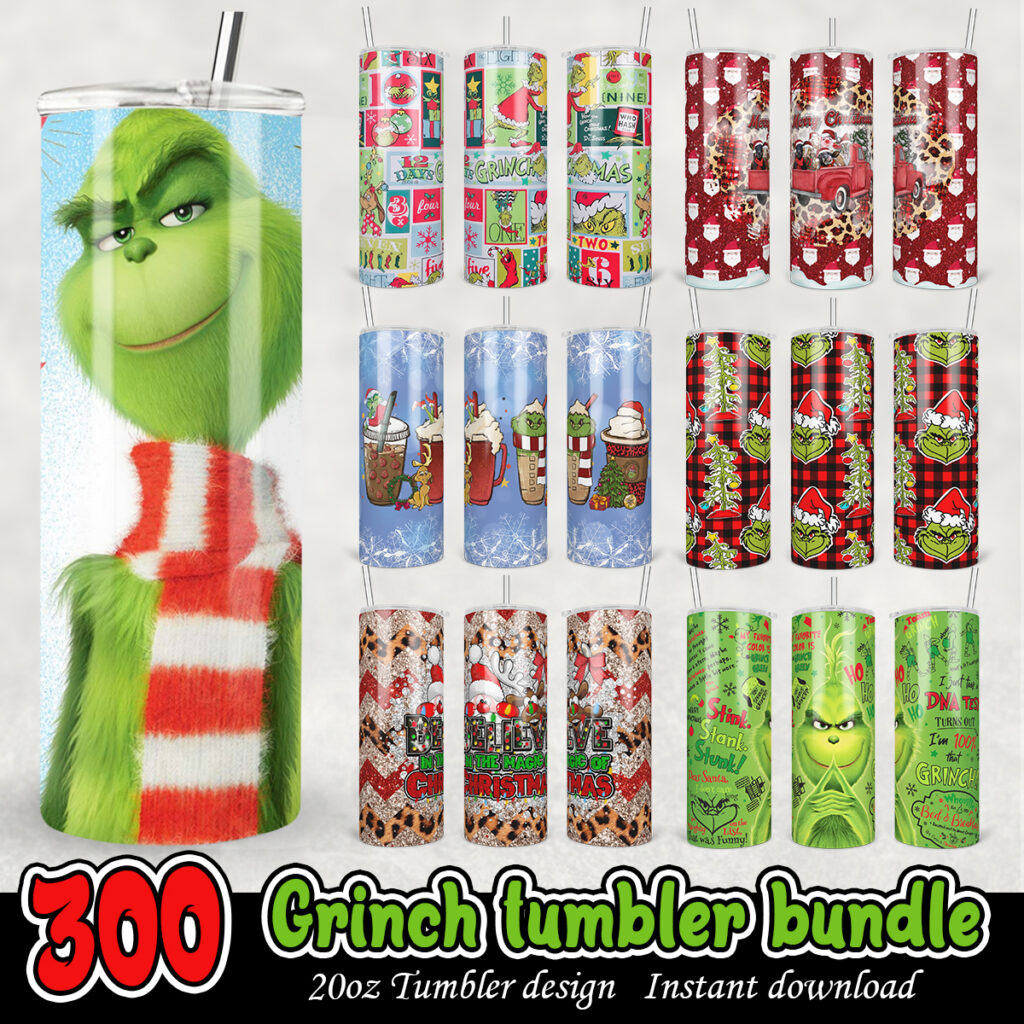 Grinch Christmas vibe tumbler png bundle, the grinch png, grinch ...