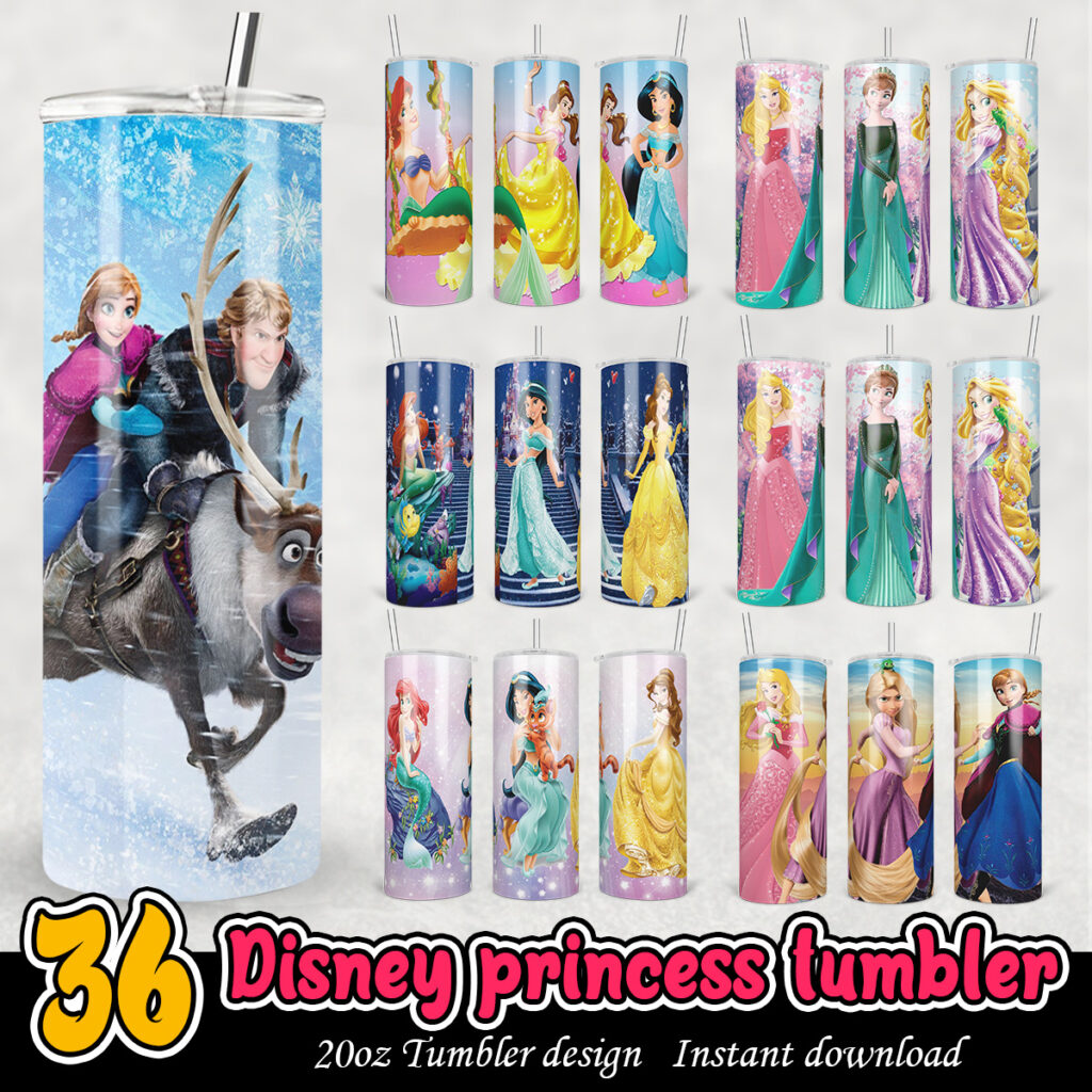 Disney Princess Tumbler Wrap png bundle, disney princess png - High ...