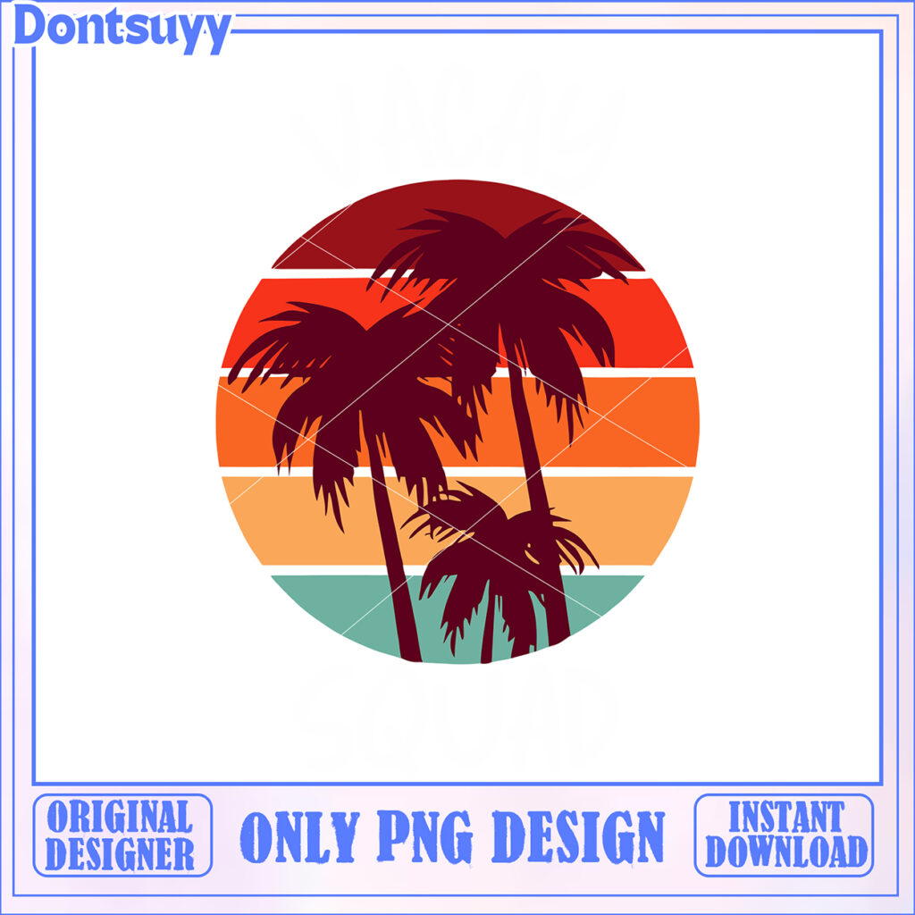 Vacay squad sunset coconut tree png , sunset beach png - High-quality ...