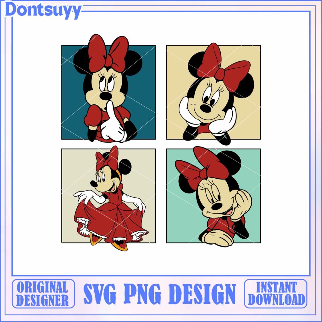 Minnie mouse red dress collage svg, minnie mouse dress svg - High ...