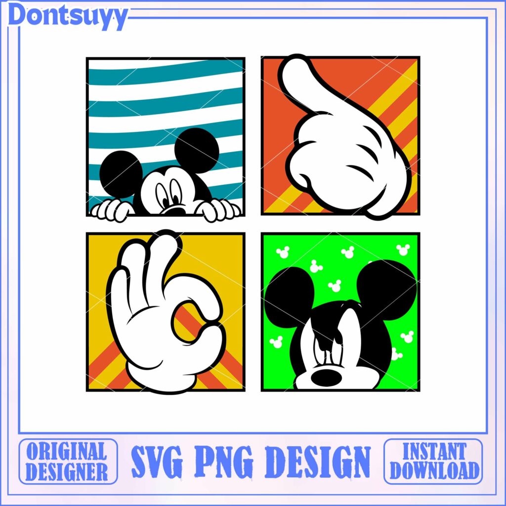 Mickey face hand sign svg, disney mickey mouse svg, mickey face svg ...
